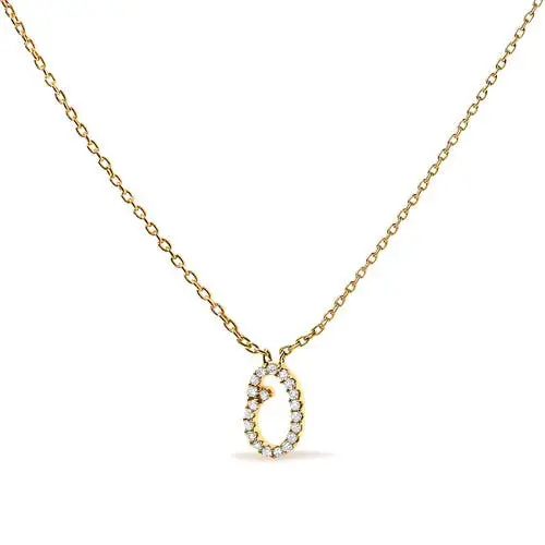 HAUS OF BRILLIANCE 10k Gold Diamond Accent Initial Pendant Necklace - Yellow | O
